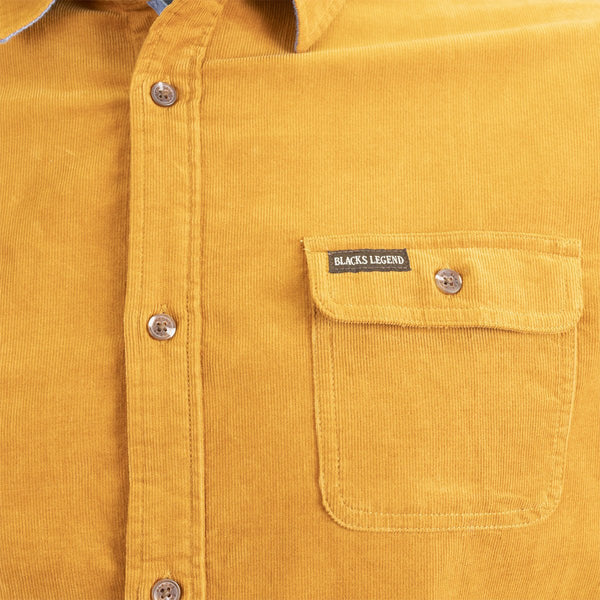 Chemise Homme jaune en velours (manches longues)
